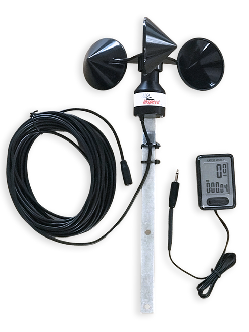 Inspeed Portable FlexWire 3-Cup Anemometer | Wind Speed Measurement
